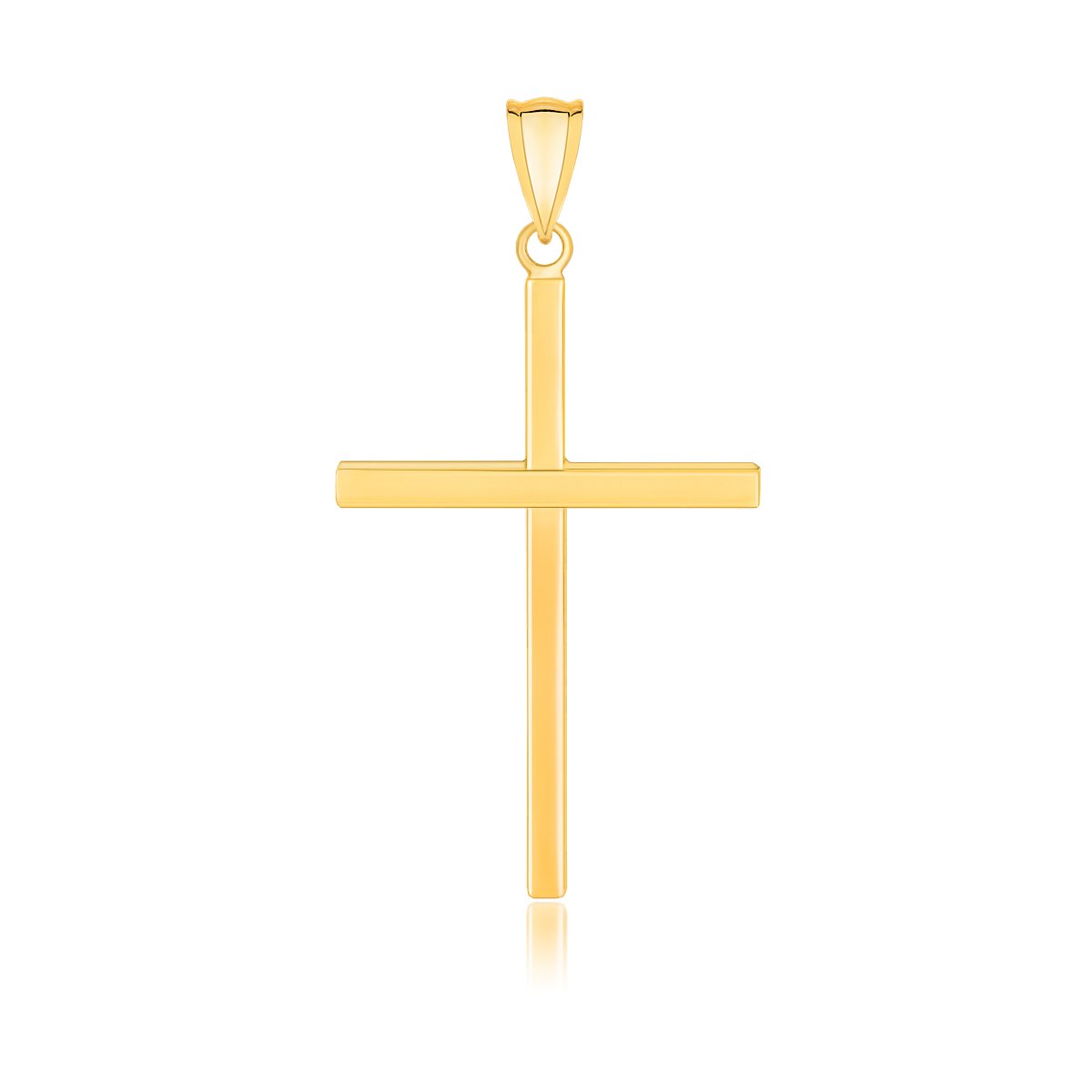 14k Yellow Gold Polished Flat Cross Pendant – Keep A Sparkle